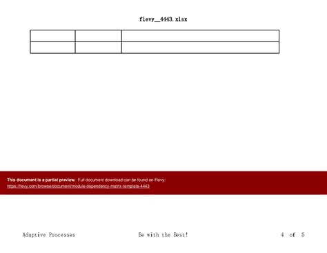 Excel Template Module Dependency Matrix Template Excel Template Xlsx