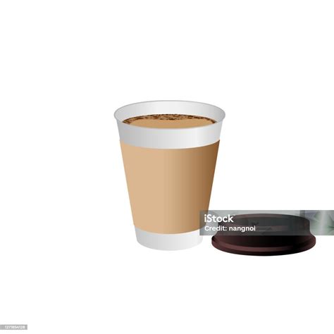 테이크 아웃 핫 커피 컵 뜨거운 녹차 라떼 뜨거운 라떼 커피 또는 흰색 배경에 그림자흰색 종이 컵카푸치노 같은 뜨거운 음료의 어떤 종류가 될 수 있습니다 0명에 대한 스톡