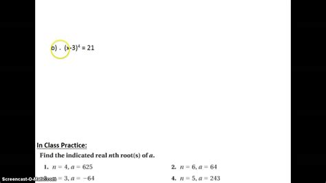 Solving Equations With Nth Roots Youtube