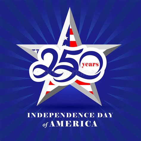 America 250 Years Anniversary Usa Logo Design Stock Vector