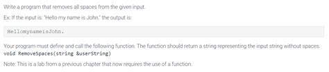Solved Write A Program That Removes All Spaces From The