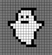 Ghost Face Pixel Art Grid