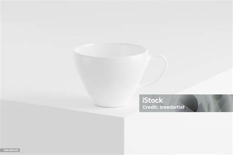 커피 차를 위한 세라믹 찻잔 컵 백색 공백 3d 렌더링 모형 0명에 대한 스톡 사진 및 기타 이미지 0명 공란 깨끗한 Istock