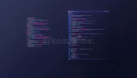 Source Code Written In Programming Language On Dark Blue Background Stock Image Image Of
