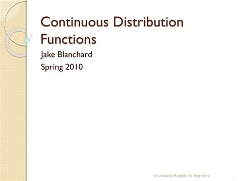 PPT Continuous Distribution Functions PowerPoint Presentation Free Download ID