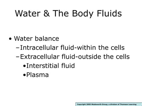 Water And Body Fluids Balance Osmolarity Ppt