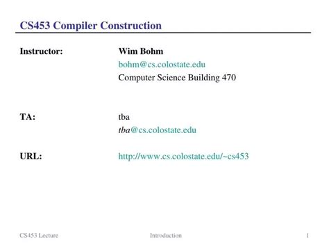 Ppt Cs Compiler Construction Powerpoint Presentation Free Download Id