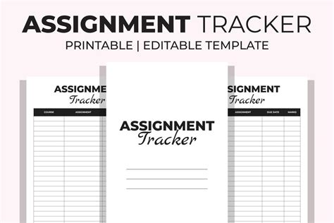 Assignment Tracker Editable Kdp Interior 20143711 Vector Art At Vecteezy