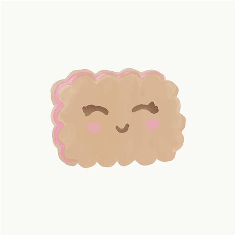 귀여운 행복 미소 초콜릿 칩 쿠키 벡터 평면 만화 일러스트 레이 션 귀여운 아이콘 디자인 흰색 배경에 고립 갓 구운 초코 쿠키 개념 프리미엄 벡터