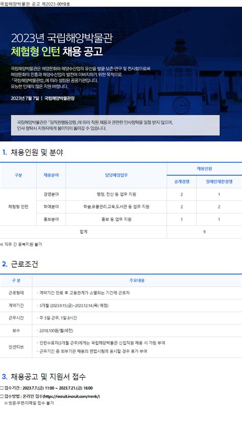 국립해양박물관 Mmk 알림 채용공고 모바일