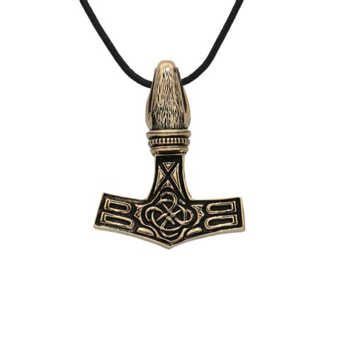 Thors Hammer Mjolnir Raven Head Pendant Bronze Handmade Viking