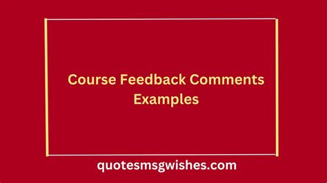 70 Positive And Negative Course Feedback Comments Examples From Participants