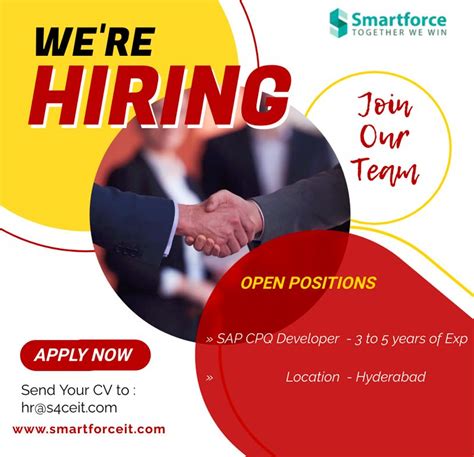 Hiring Smartforceitsolutions Sapcpqdeveloper Saphiring Sap Cpq