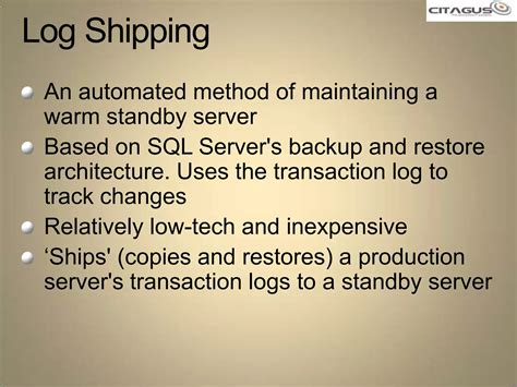 Disaster Recovery In Sql Server Ppt