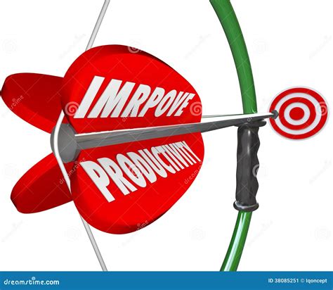 Improve Productivity Efficiency Bow Arrow Aiming Better Outcome Stock
