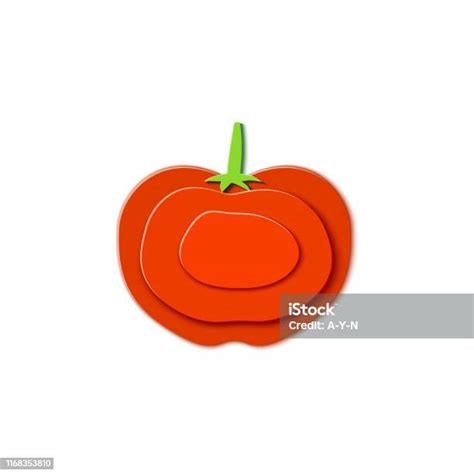 종이 컷 빨간 토마토 벡터 종이 절단 디자인 식품 포장의 디자인에 대한 잘 익은 토마토의 형태로 벡터 그림입니다 종이 아플리케