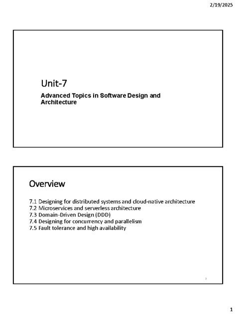 Sda Unit 7 Lecture Notes Unit 7 Advanced Topics In Software Design
