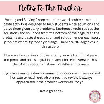 Writing And Solving Step Equations Word Problems TPT