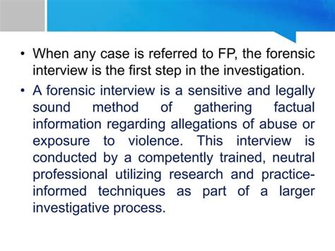 Interviewing Techniques In Forensics Pptx