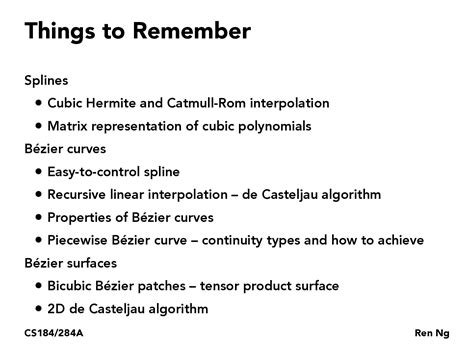 Cs184284a Lecture 7 Bezier Curves And Surfaces