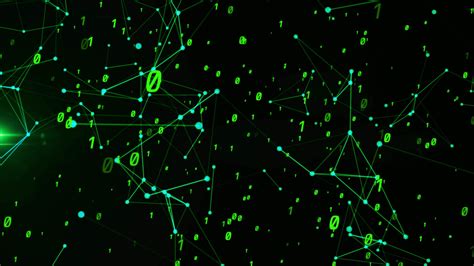 Green Spinning Code Matrix Particle Digital Motion Light Luminance