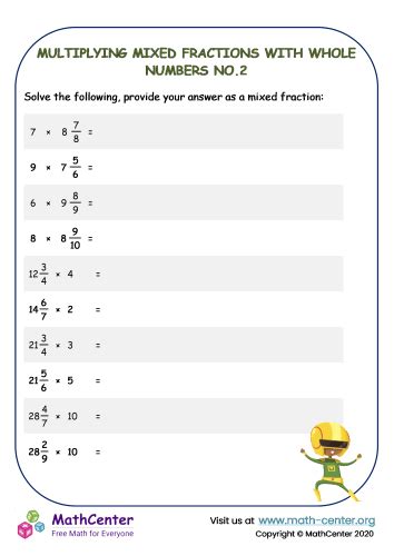 Multiplying Fractions And Whole Numbers Worksheet Download Worksheets Library