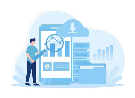 Large Data File Download Concept Flat Illustration 46101003 Vector Art