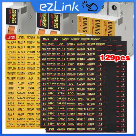 1 Sheet Electrical Panel Labels Circuit Breaker Classification Mark
