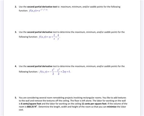 Solved 2 Use The Second Partial Derivative Test To Maximum