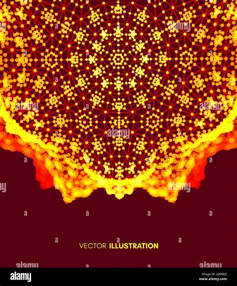 Abstract Science Or Technology Background Graphic Design Network Illustration With Particle