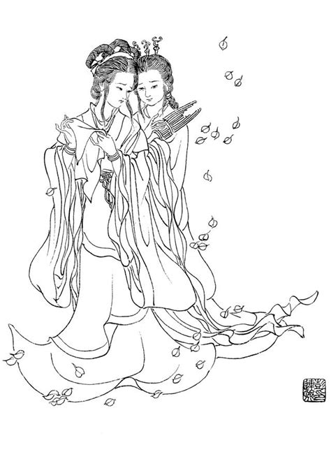 國畫學習素材神話人物白描作品91幅 每日頭條
