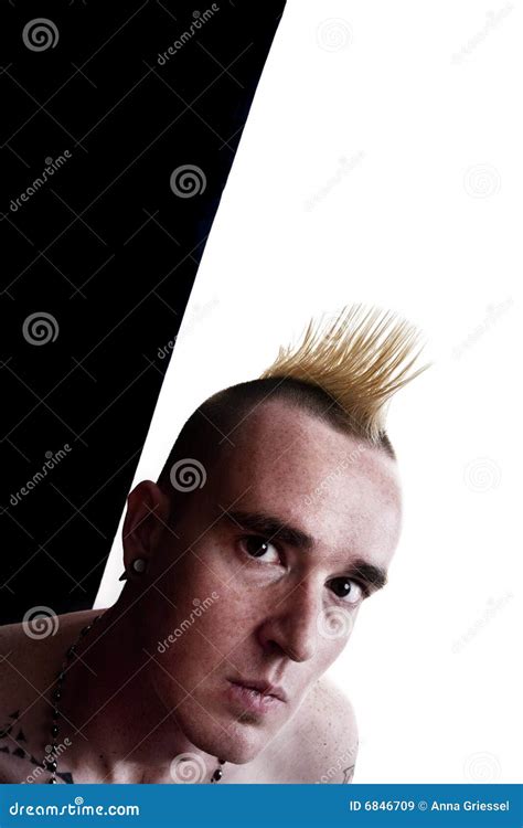 Man With A Mohawk Stock Image Image Of Adult Shirtless 6846709