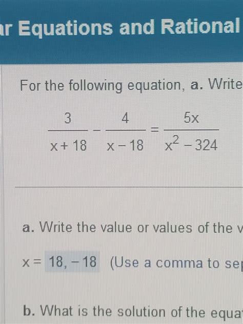 What Is The Solution Of The Equation Select The Chegg Com