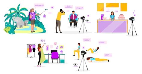 영향력있는 소셜 미디어 개념 무료 벡터