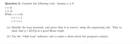 Question 3 Consider The Following Code Assume N 20