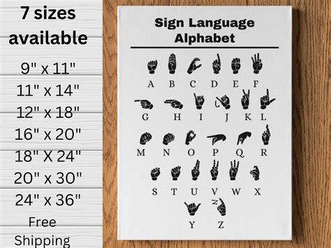 Asl Alphabet Poster Asl Classroom Asl Letters For Teacher Gift Asl Learning Asl Alphabet For