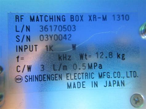 Rf Power Supply Set Xr P1310 Shindengen Industries Askindex Korea