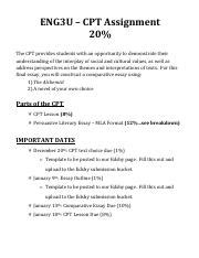 CPT ASSIGNMENT ENG3U 4 Pdf ENG3U CPT Assignment 20 The CPT Provides Babes With An