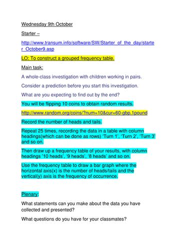 To Construct A Grouped Frequency Table Teaching Resources