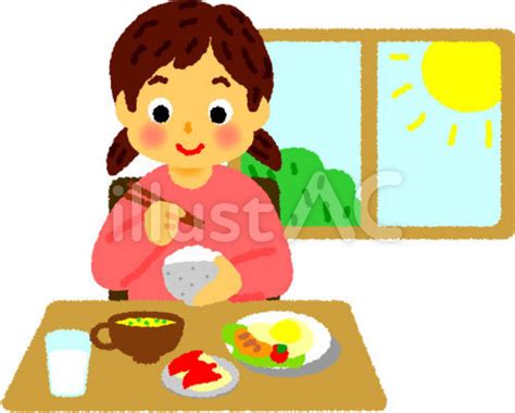 朝ごはんを食べるイラスト No 732245｜無料イラスト・フリー素材なら「イラストac」