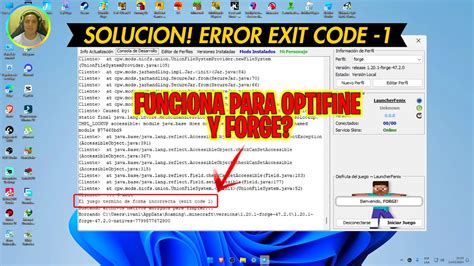 Solucion Error Exit Code 1 En Launcher Fenix ¿funciona Para Forge Y