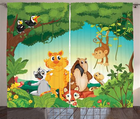 Zoo Animals Panel 36 x45 Visual Arts Dyeing & Batik Fabric etna.com.pe