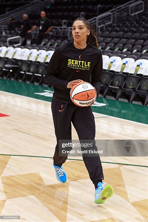 Gabby Williams Of The Seattle Storm Warms Up Before The Game Against