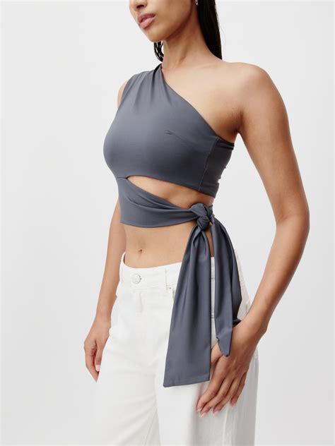 Leia Top Gray One Shoulder Top Leger By Lena Gercke