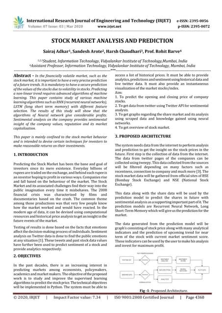 Irjet Stock Market Analysis And Prediction Pdf