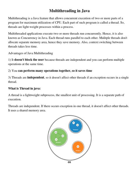 Multithreading In Java Pdf Thread Computing Process Computing