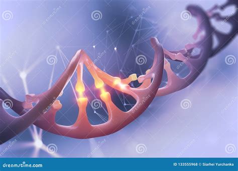 Dna 3d Illustration Decoding Genome Sequence Scientific Studies Of