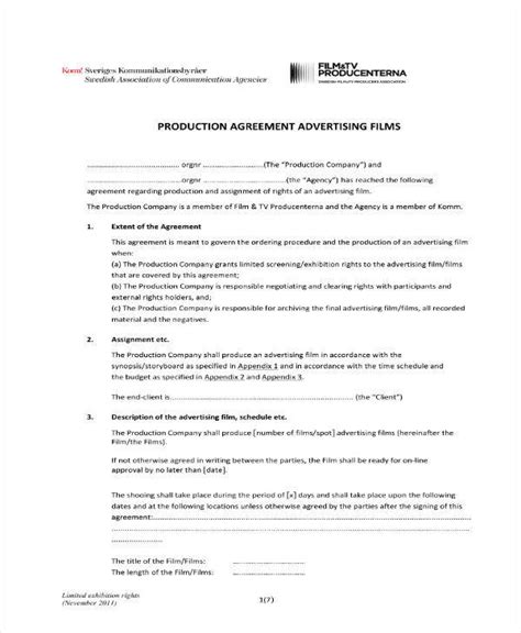 10 Film Production Contract Templates Pdf Word