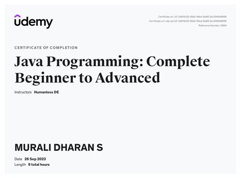 Im Excited To Share My Certificate Of Completion Of Java Programming At Udemy Course And Im