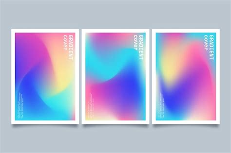 추상 그라데이션 표지 서식 파일 무료 벡터